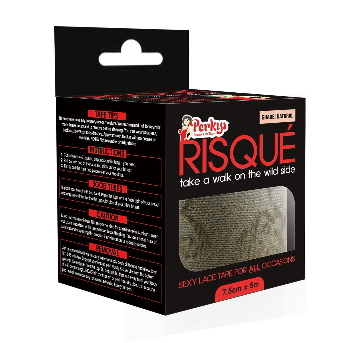 Risque Sexy Lace Boob Tape ,Size Large, Natural | Perkys Tape